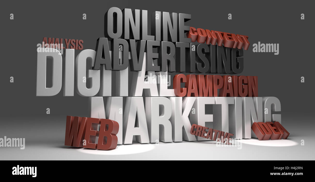 Digital Marketing online advertising 3D render Stock Photo - Alamy