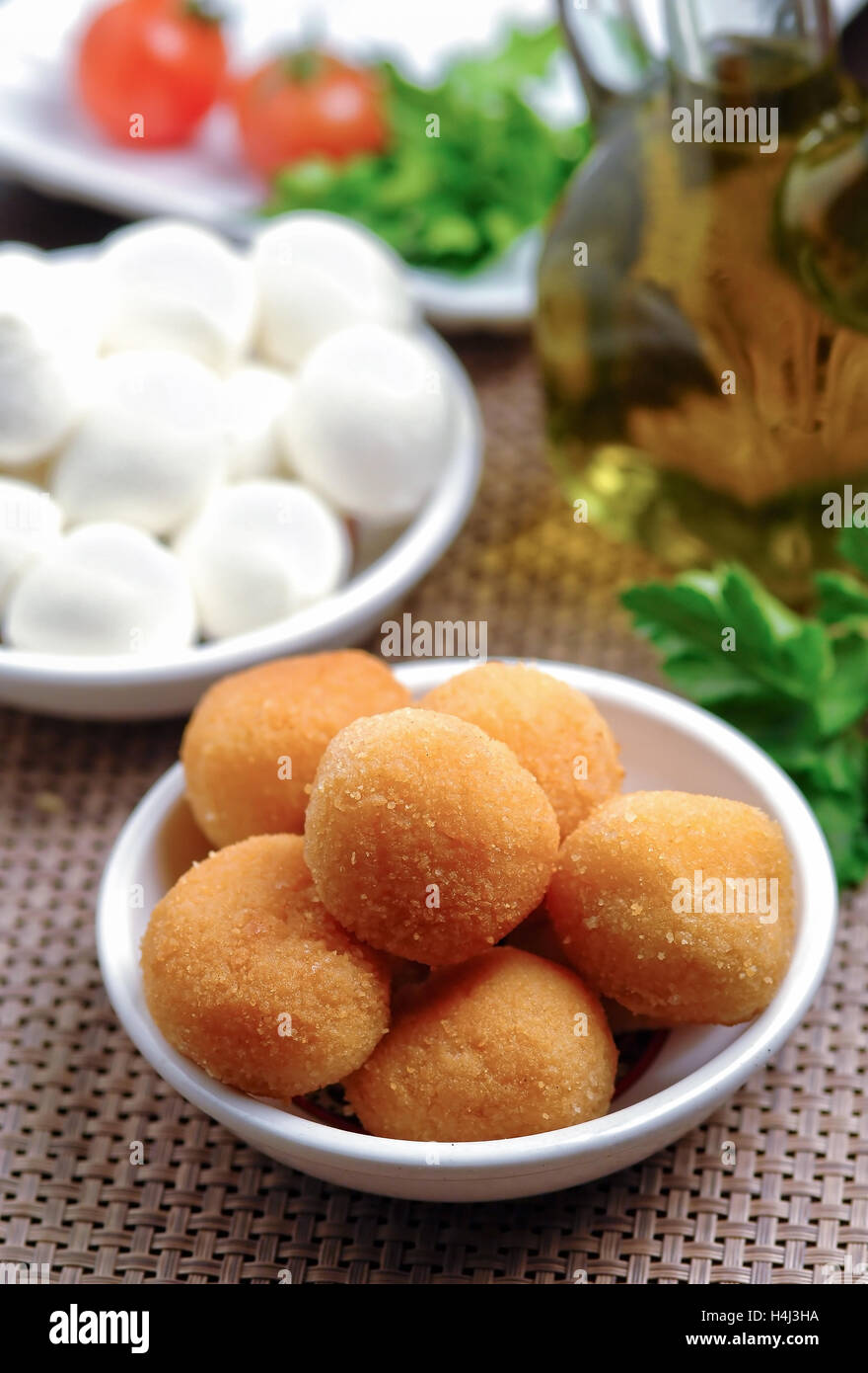 Italian fried mozzarella cheese Stock Photo - Alamy