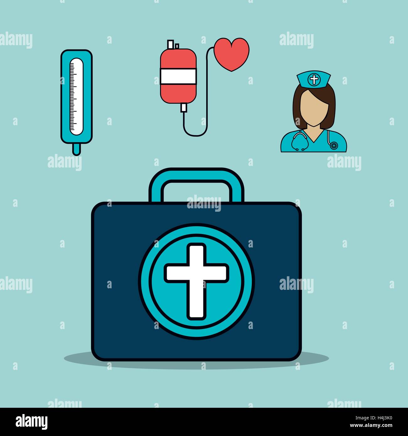 medical blue briefcase Stock Vector Image & Art - Alamy