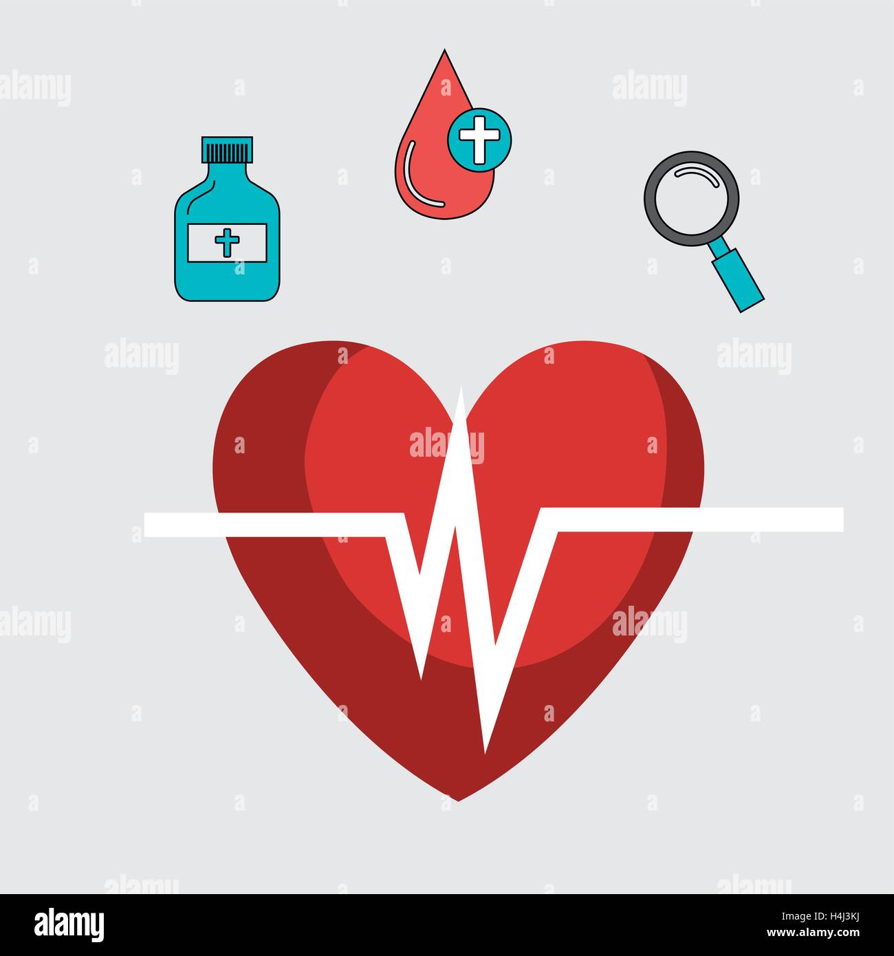 cardio pulse heart Stock Vector Image & Art - Alamy