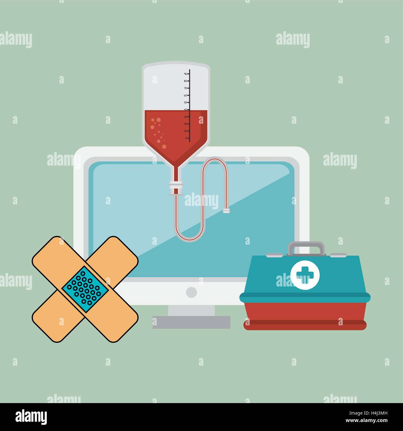computer with medicine icon Stock Vector Image & Art - Alamy