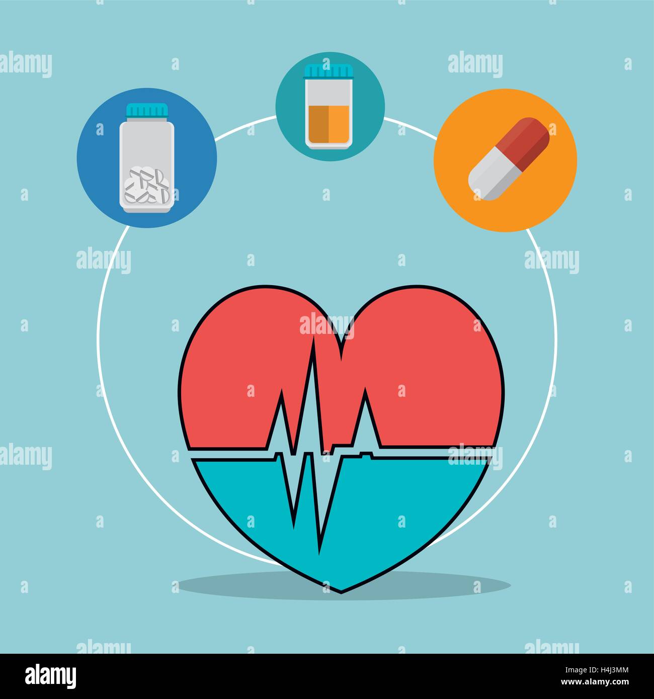 cardio pulse heart Stock Vector Image & Art - Alamy