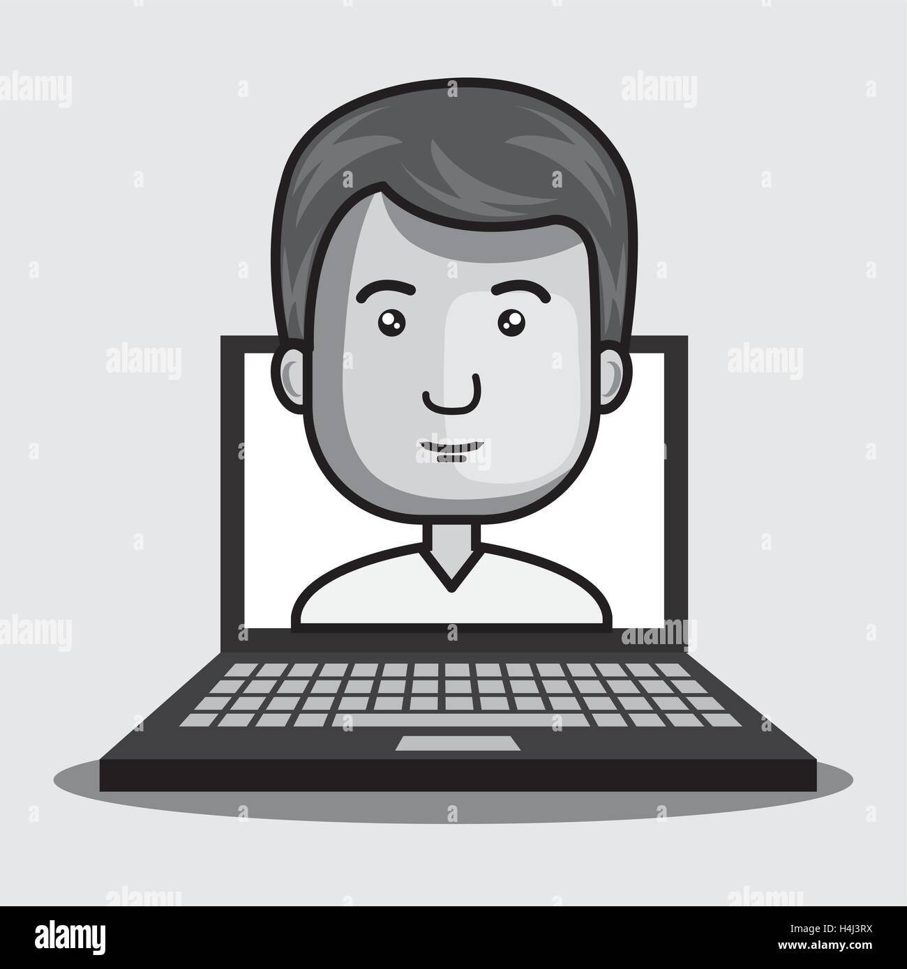avatar man and laptop Stock Vector Image & Art - Alamy