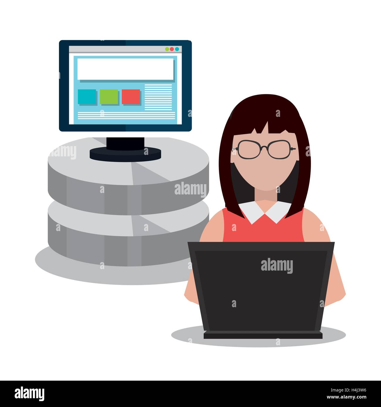 avatar woman working Stock Vector Image & Art - Alamy