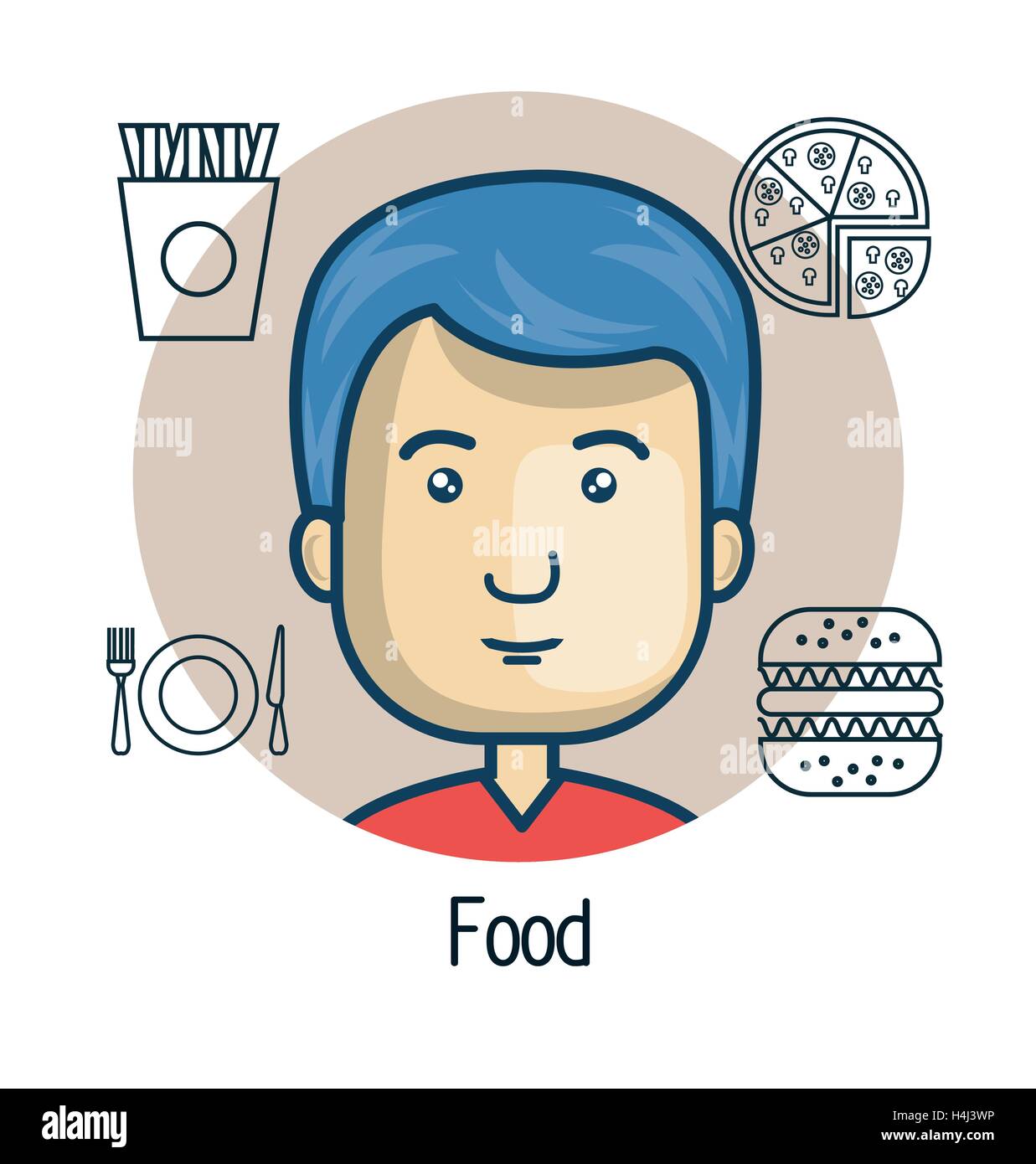 avatar man with food design Stock Vector Image & Art - Alamy