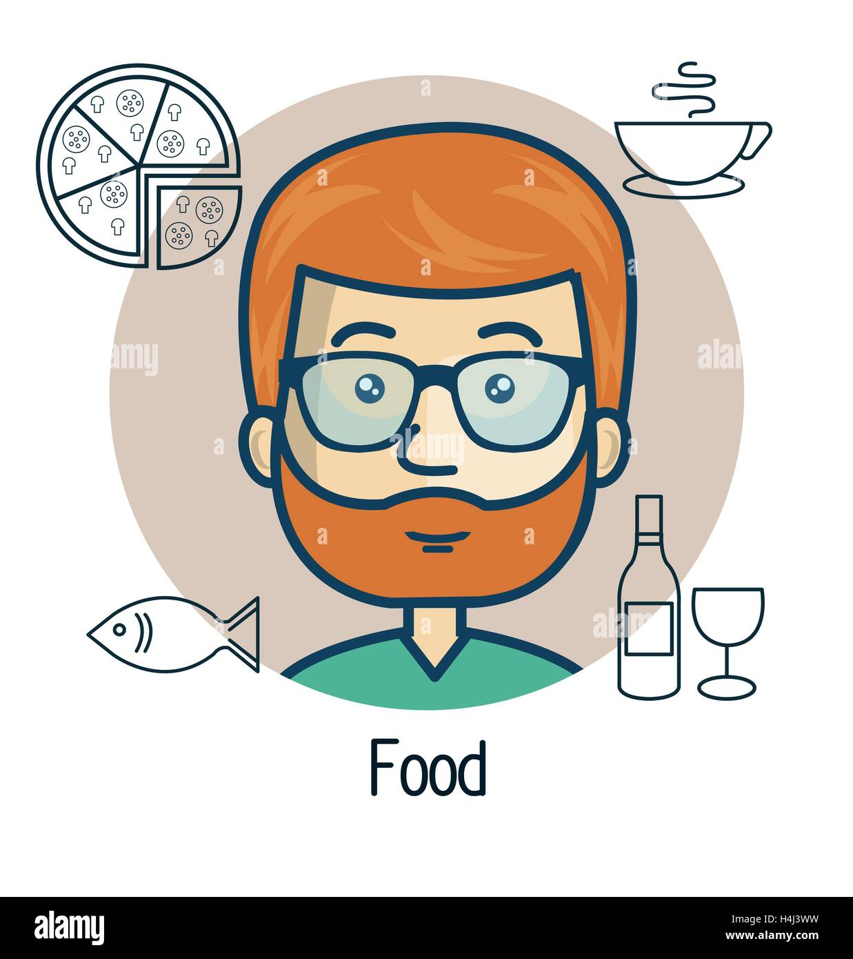 avatar man with food design Stock Vector Image & Art - Alamy