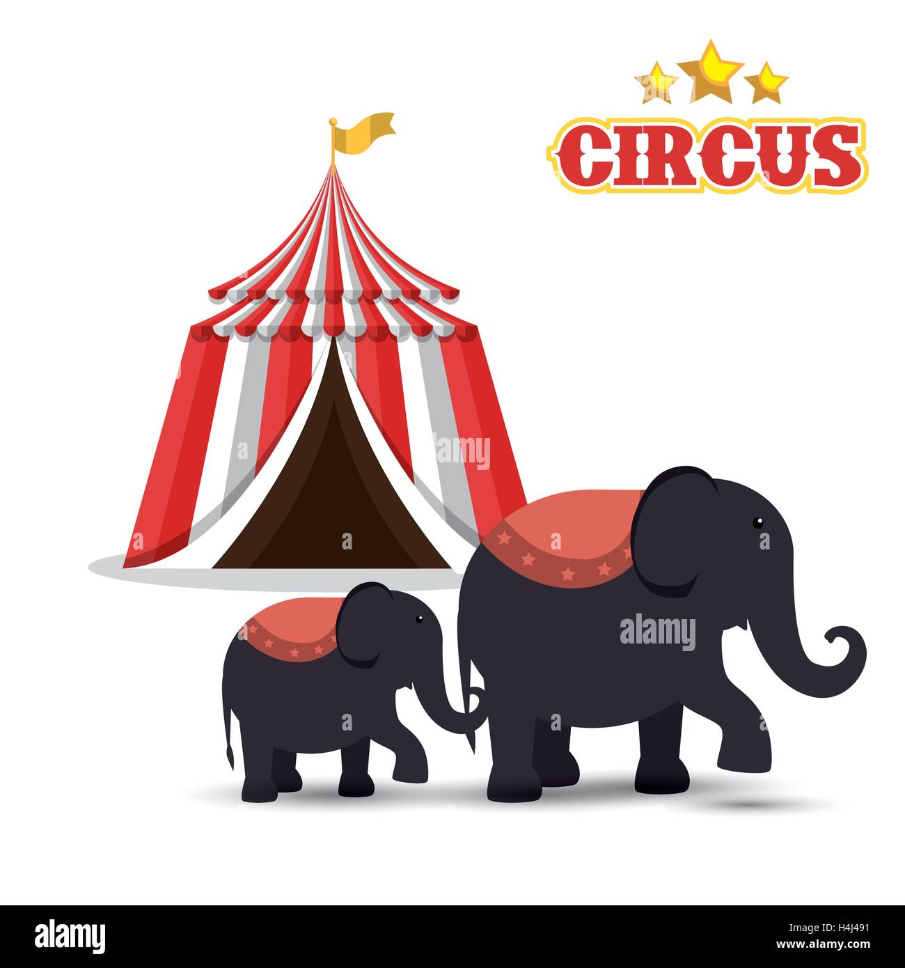 Vintage circus elephant Stock Vector Images - Alamy