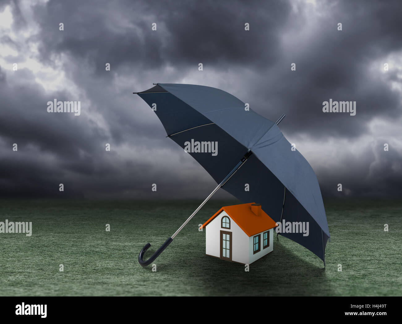 House insurance concept residential home real estate protection Stock ...