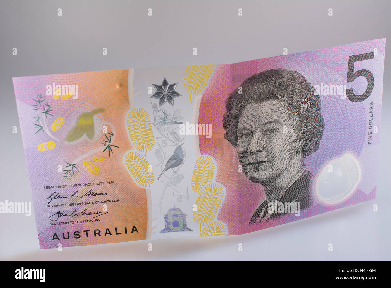 New Australian Five Dollar Banknotes Stock Photo - Alamy