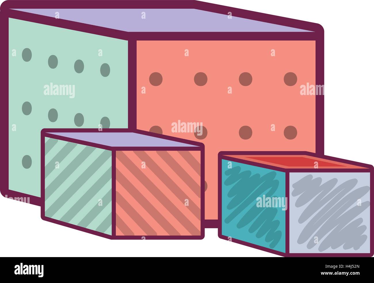 Many blank blue cubes hi-res stock photography and images - Alamy