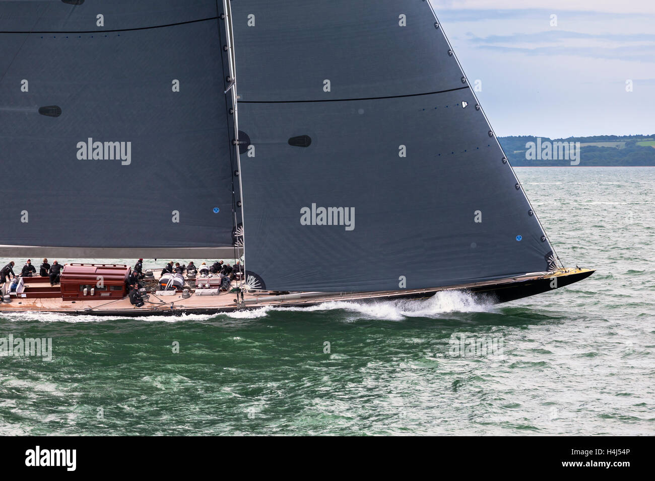 J-Class yacht "Rainbow" manoeuvring before the start of Race 2 of the J ...