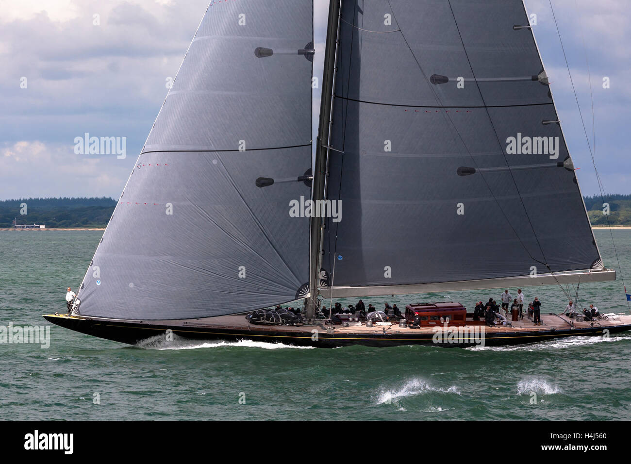 J-Class yacht "Rainbow" manoeuvring before the start of Race 2 of the J ...