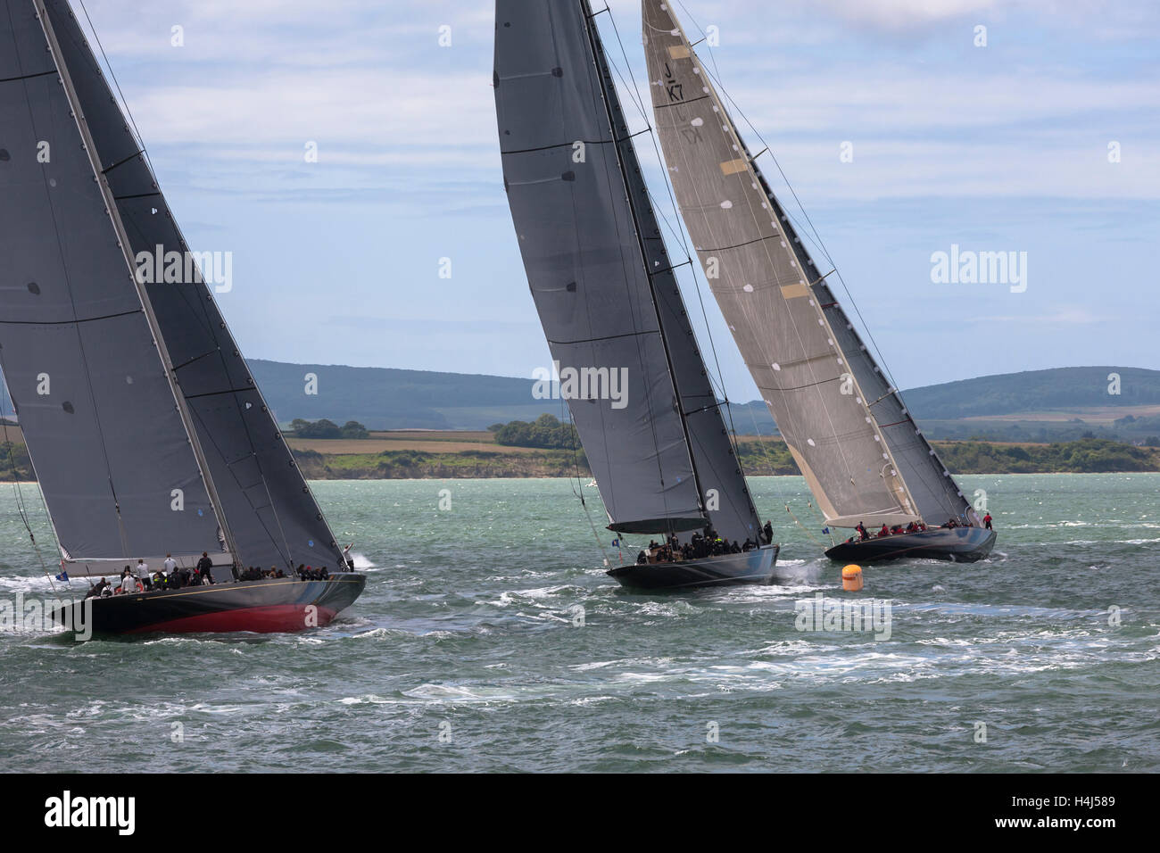 J-Class yachts "Rainbow" (H2), "Lionheart" (H1) and "Velsheda" (JK7 ...