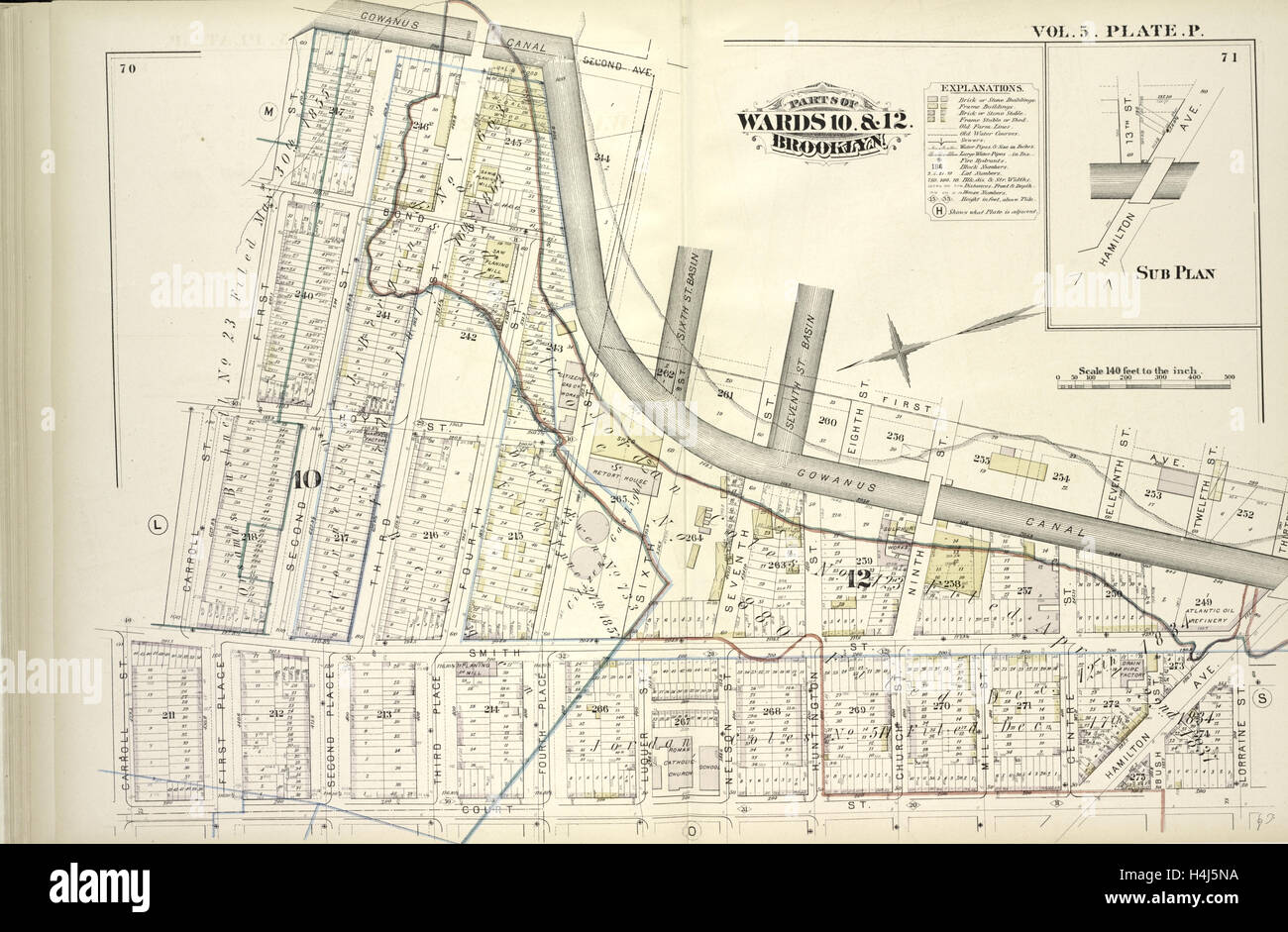 Vol. 5. Plate, P. Map bound by Gowanus Canal, Second Ave., Fifth St ...