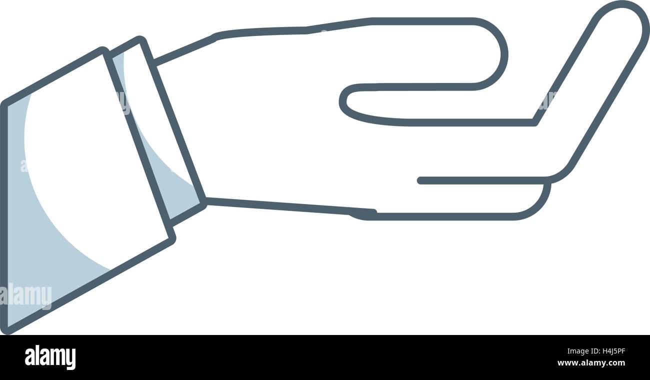 hand human flat line icon Stock Vector Image & Art - Alamy