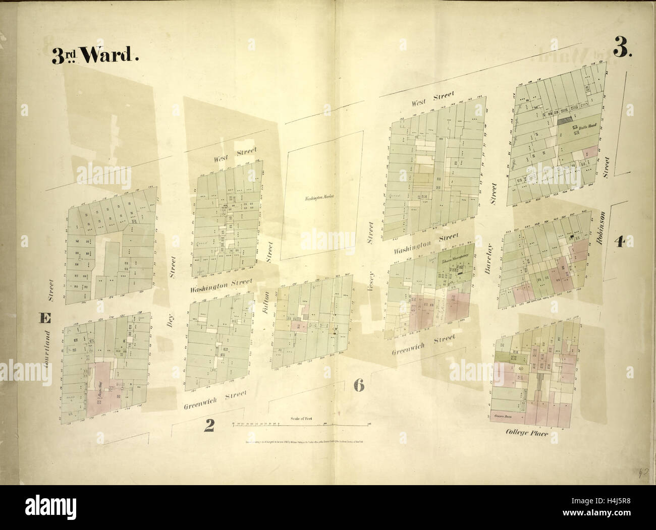 3rd Ward. Plate 3: Map bounded by West Street, Robinson Street, College ...