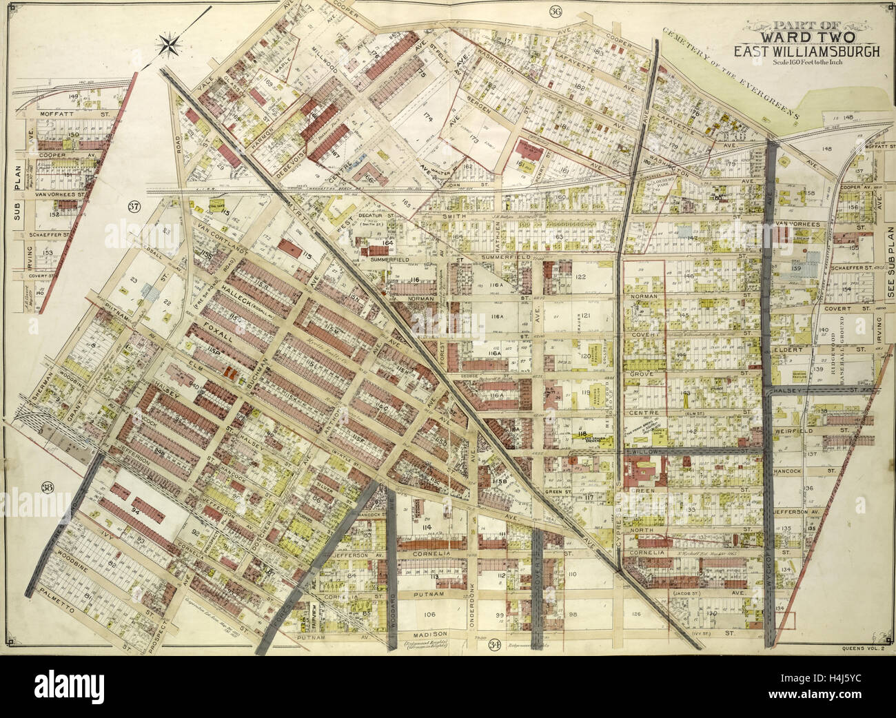 Queens, Vol. 2, Double Page Plate No. 35; Part of Ward Two East ...