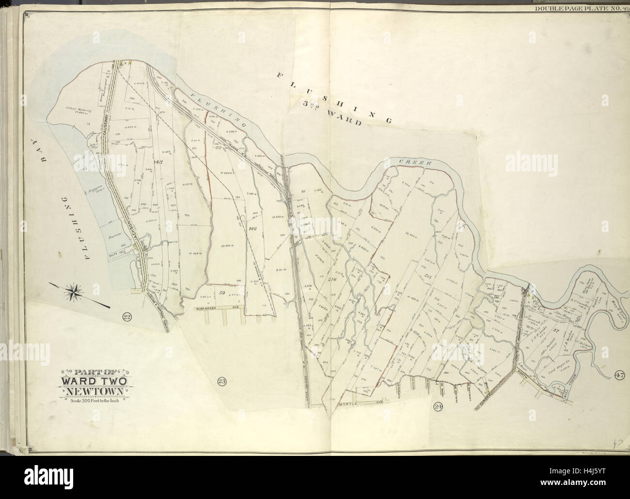 Queens, Vol. 2, Double Page Plate No. 49; Part of Ward Two Newtown; Map ...