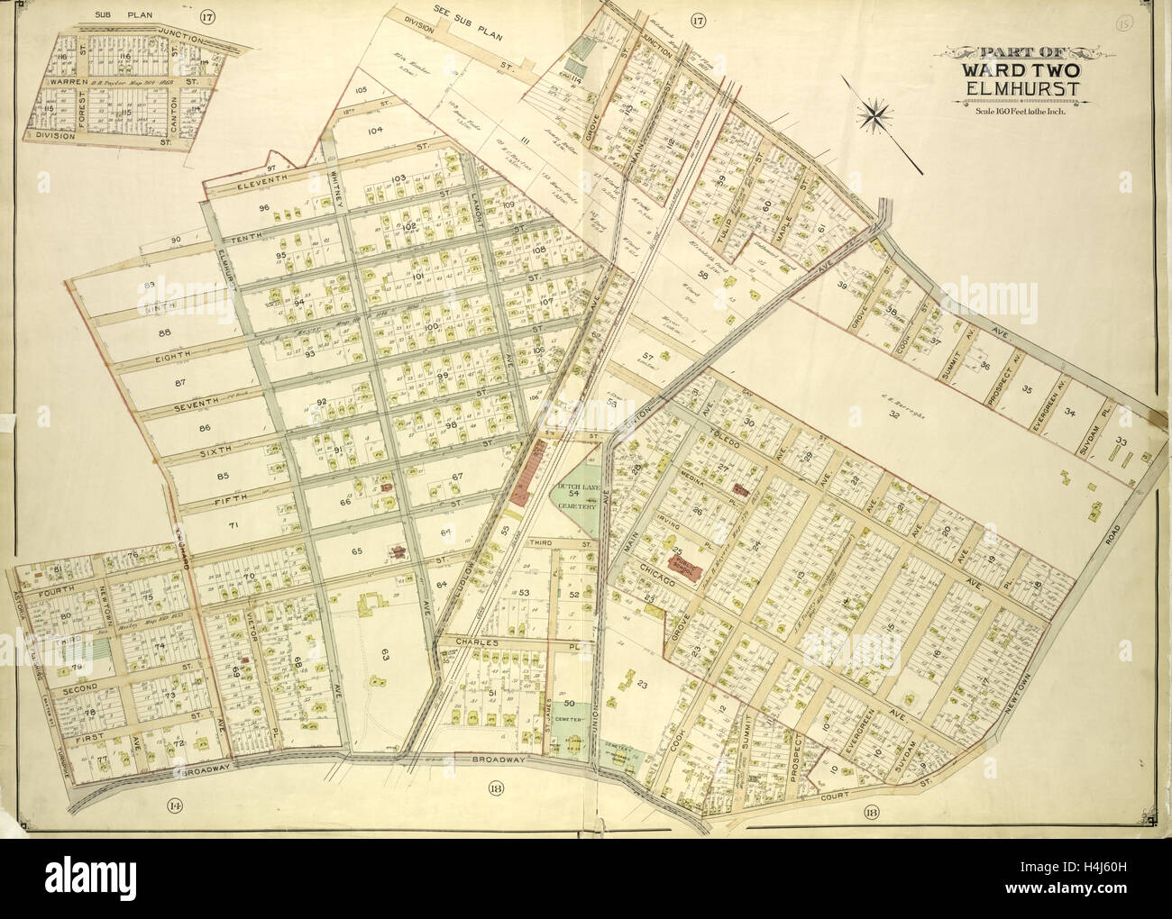 Queens, Vol. 2, Double Page Plate No. 15; Part of Ward Two Elmhurst ...
