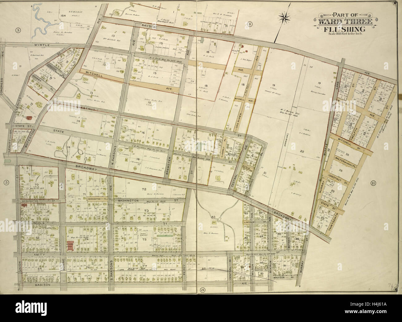 Queens, Vol. 3, Double Page Plate No. 7; Part of ward Three Flushing ...