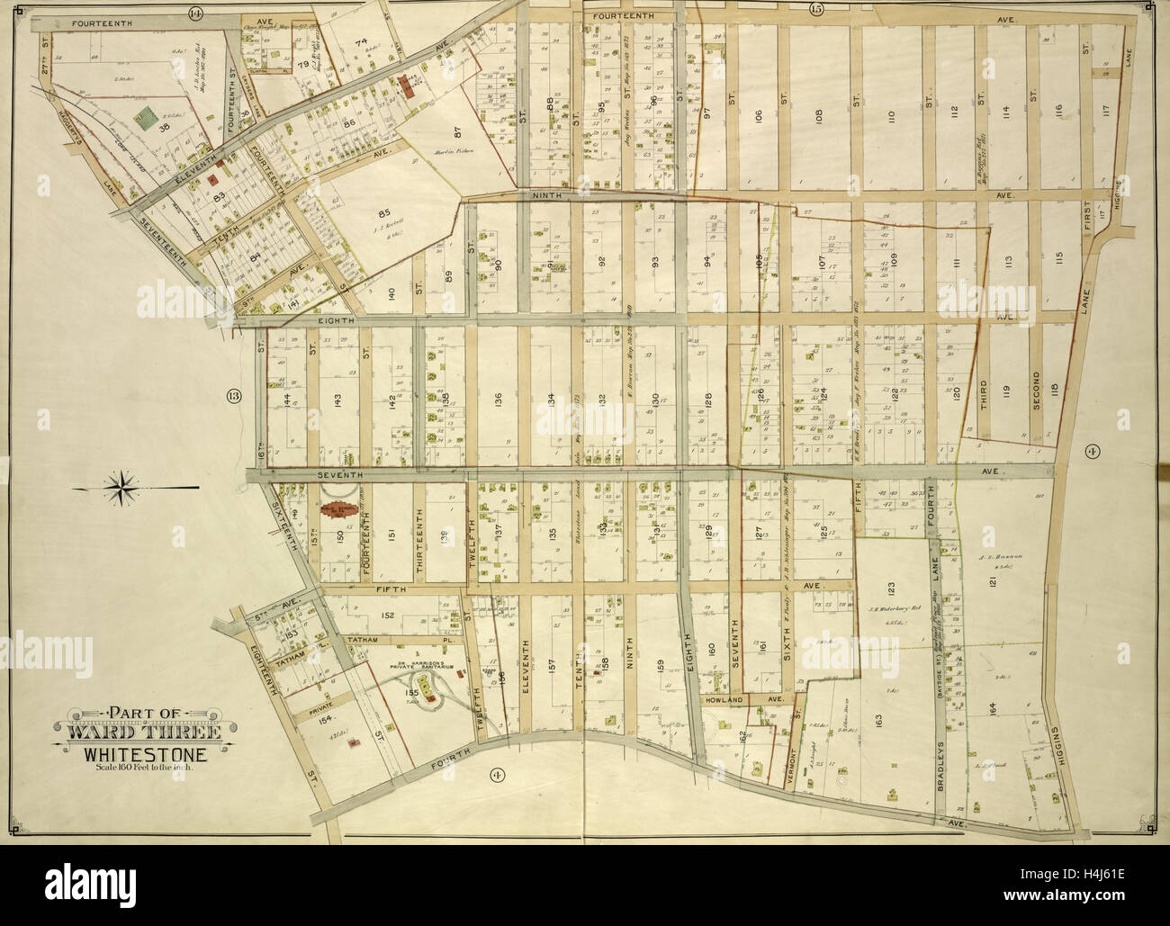 Queens, Vol. 3, Double Page Plate No. 12; Part of Ward Three Whitestone ...