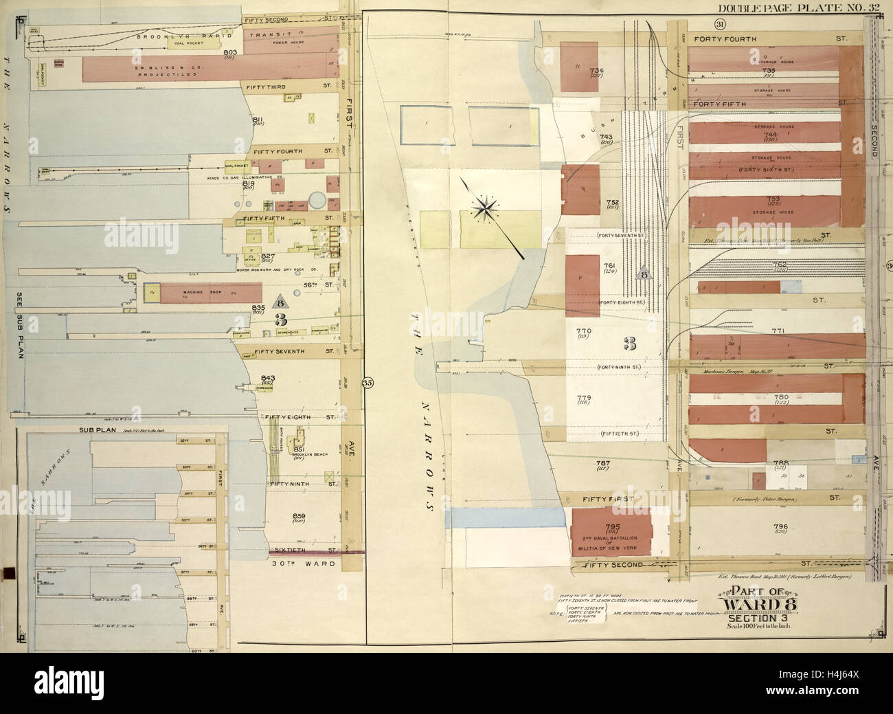 Brooklyn, Vol. 1, Double Page Plate No. 32; Part of Ward 8, Section 3 ...