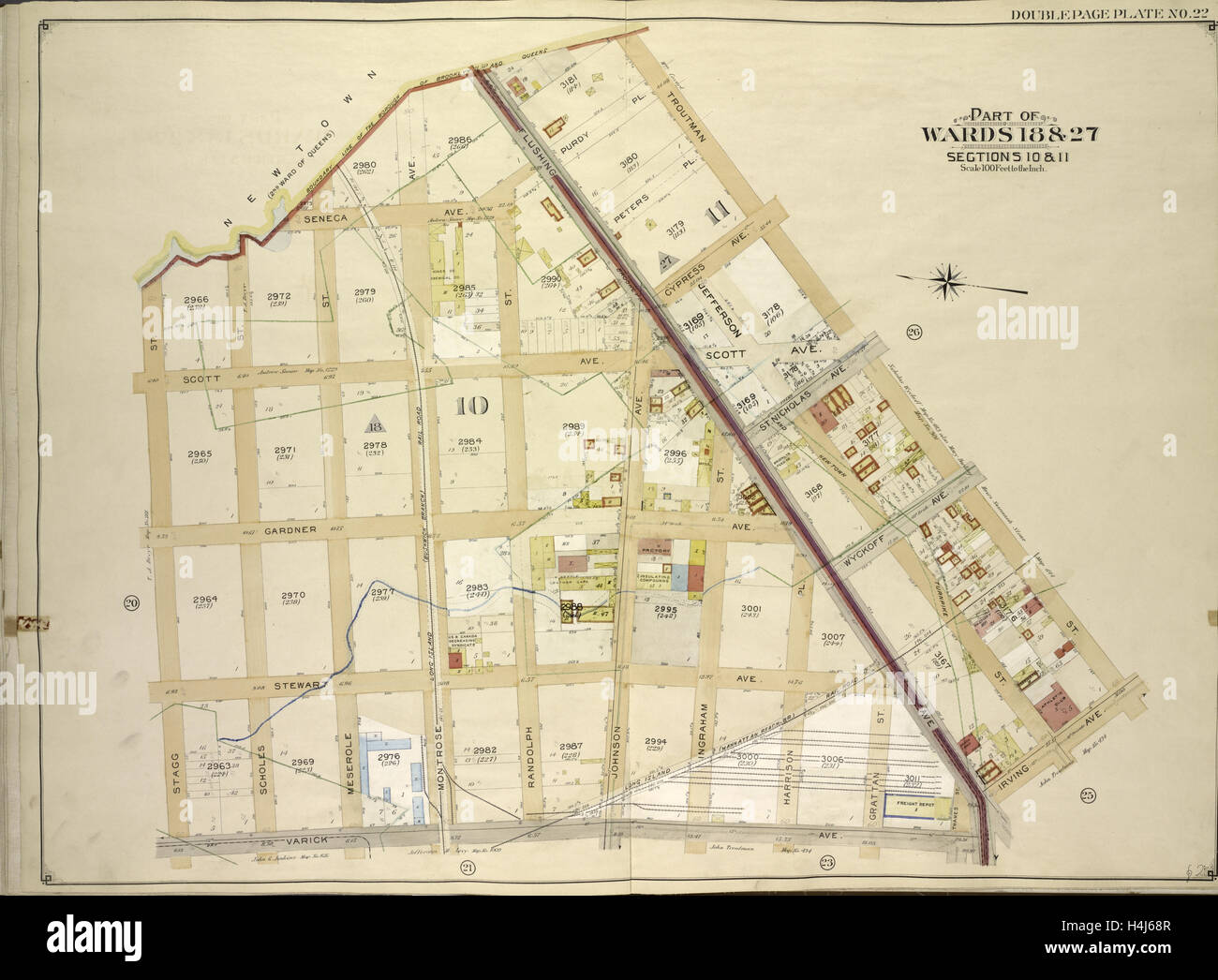 Brooklyn, Vol. 3, Double Page Plate No. 22; Part of Wards 18 & 27 ...