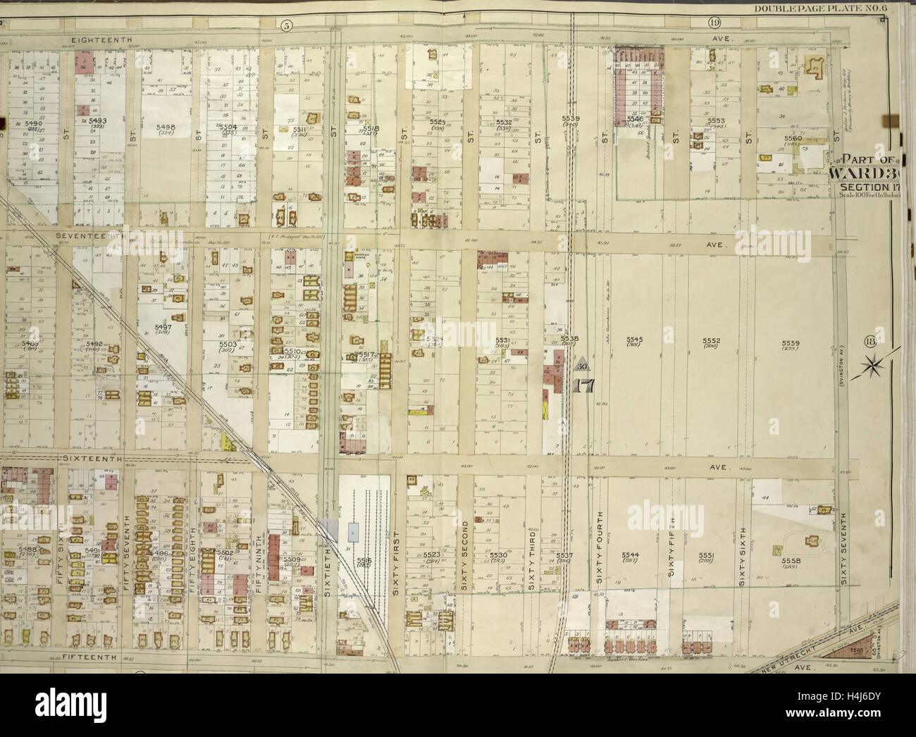 Brooklyn, Vol. 6, Double Page Plate No. 6; Part of Ward 30, Section 17 ...