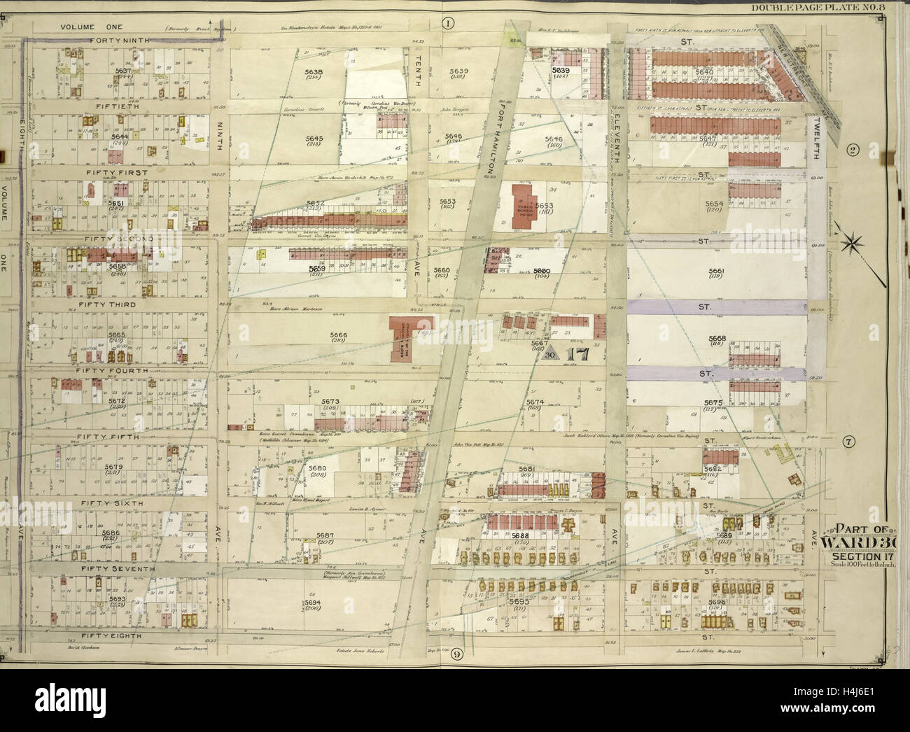 Brooklyn, Vol. 6, Double Page Plate No. 8; Part of Ward 30, Section 17 ...