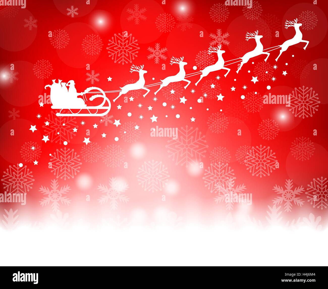 Santa Claus in sled rides in the reindeer Stock Vector Image & Art - Alamy