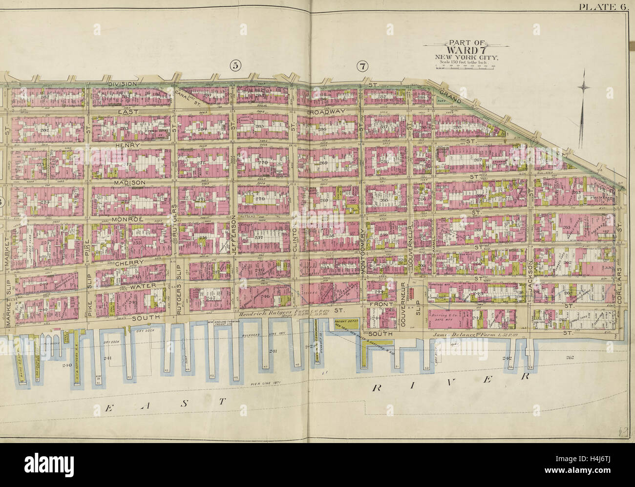 Manhattan, Double Page Plate No. 6 Map bounded by Division St., Grand ...