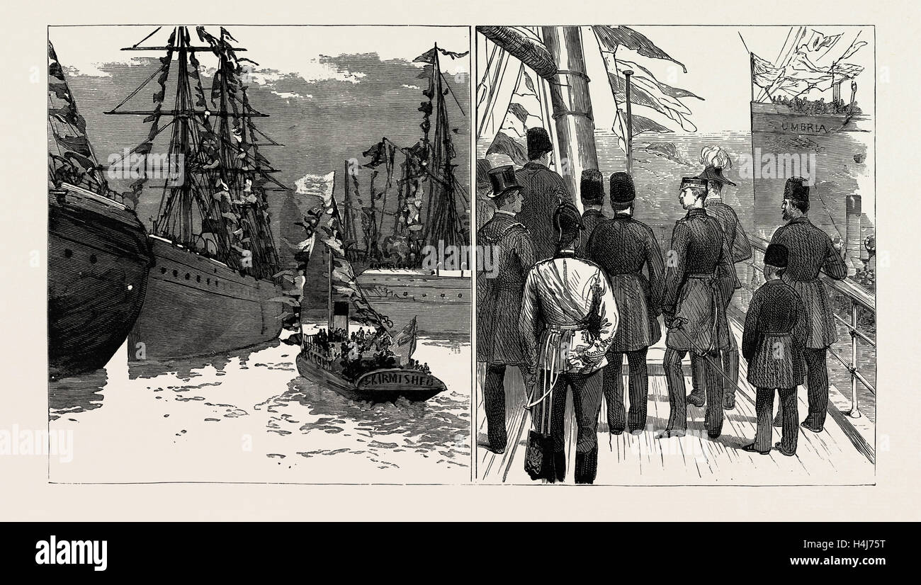 THE SHAH OF PERSIA IN ENGLAND AND SCOTLAND, UK, 1889: CHEERING THE SHAH ...