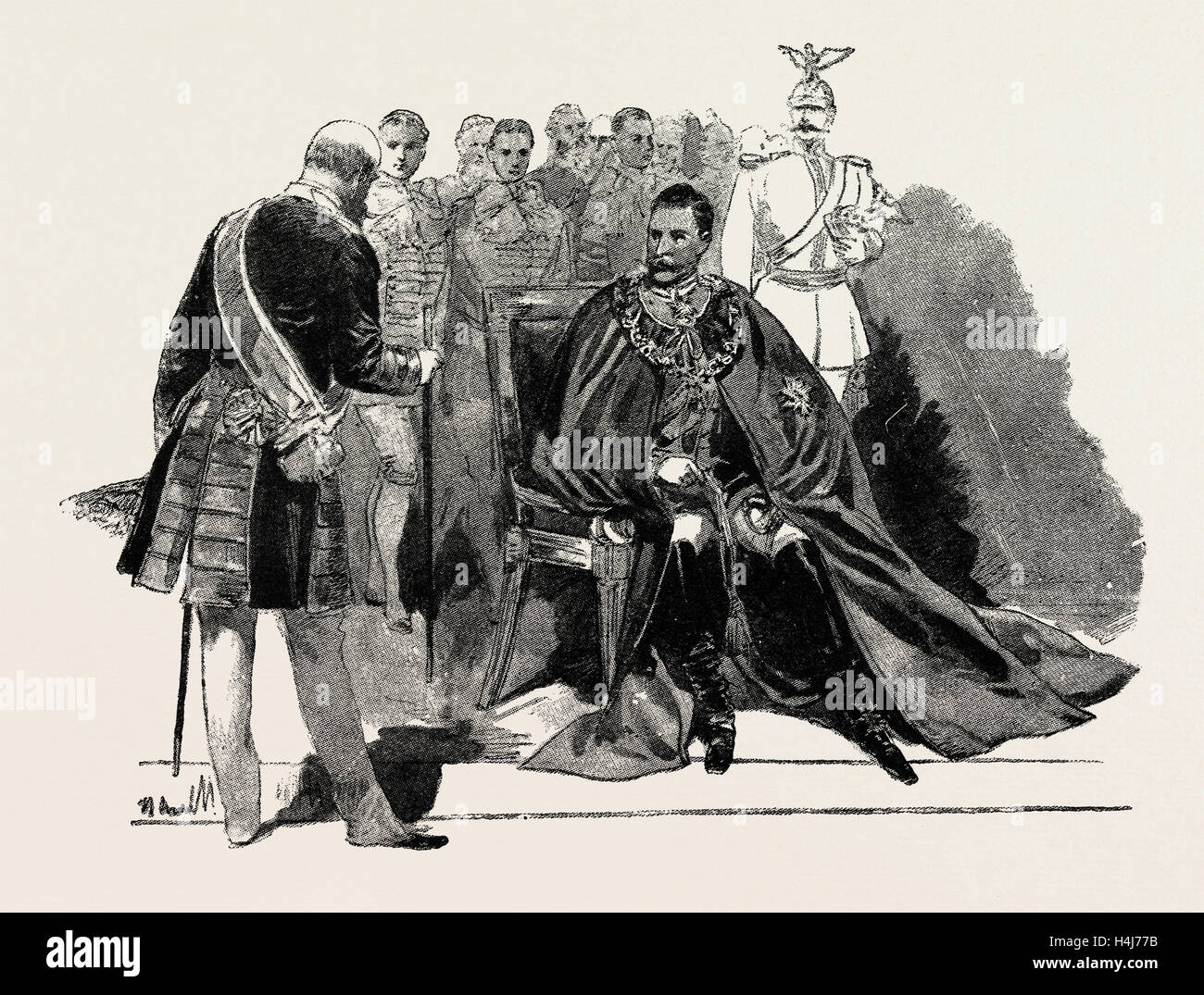 COSTUMES OF THE PRUSSIAN COURT, 1889: THE EMPEROR IN STATE ROBES, AS ...