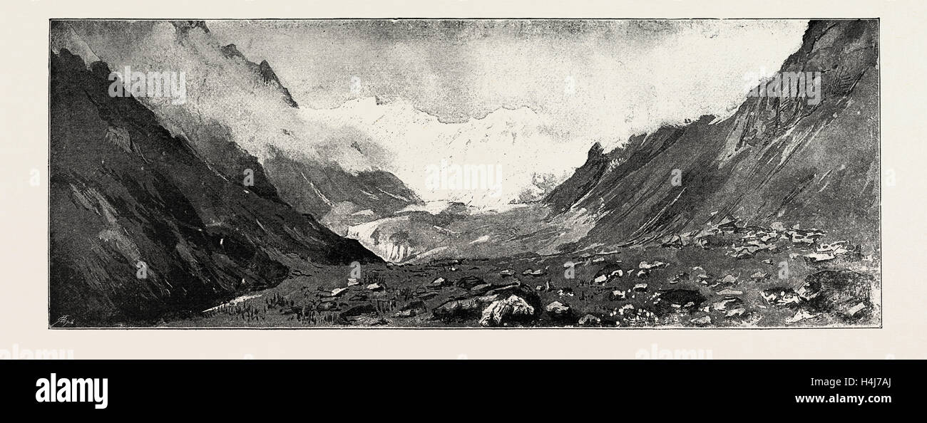 THE BEZINGI GLACIER, 1889 Stock Photo - Alamy