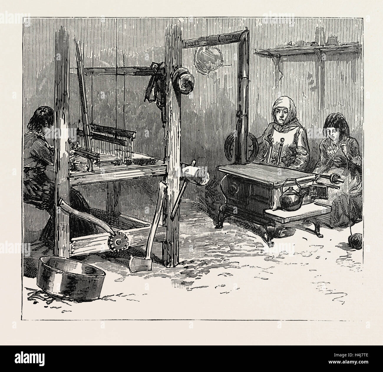 THE CROFTER QUESTION, INTERIOR OF A CROFTER'S HUT, NEAR SALTCOTS, NORTH ...