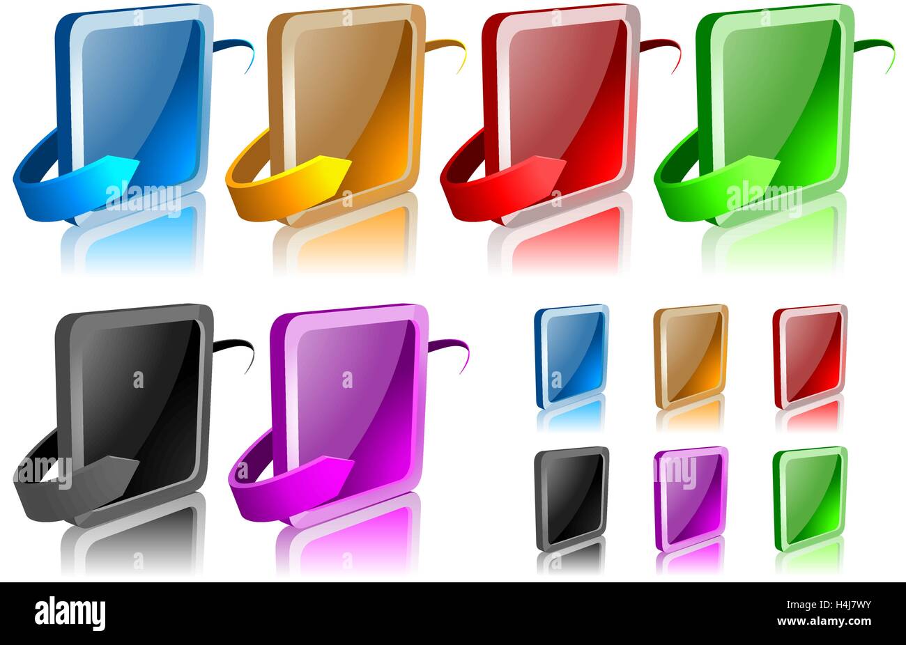 Square Buttons And Arrows Stock Vector Image & Art - Alamy
