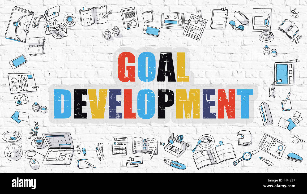 Goal Development in Multicolor. Doodle Design Stock Photo - Alamy