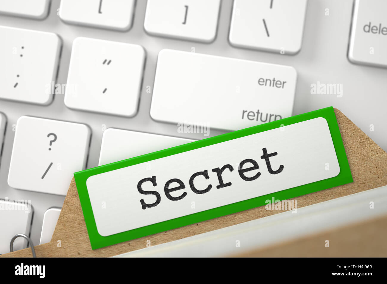 Folder Register with Secret. 3D Stock Photo - Alamy