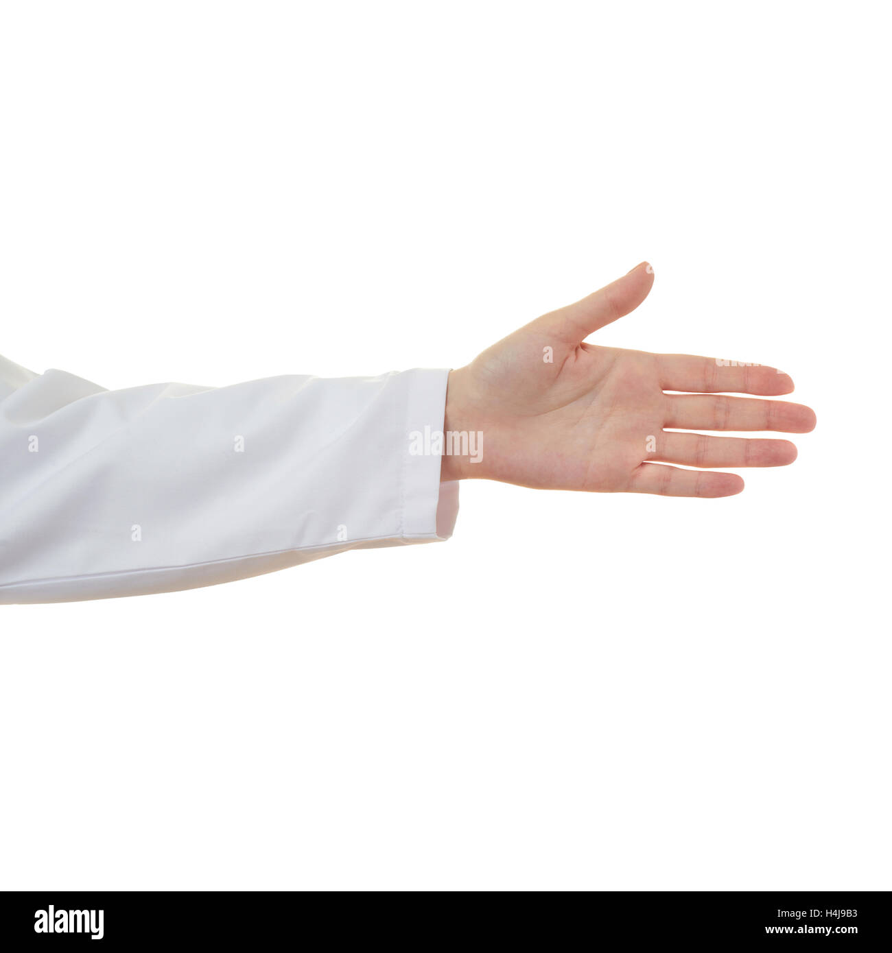 Doctor female hand over white isolated background Stock Photo - Alamy