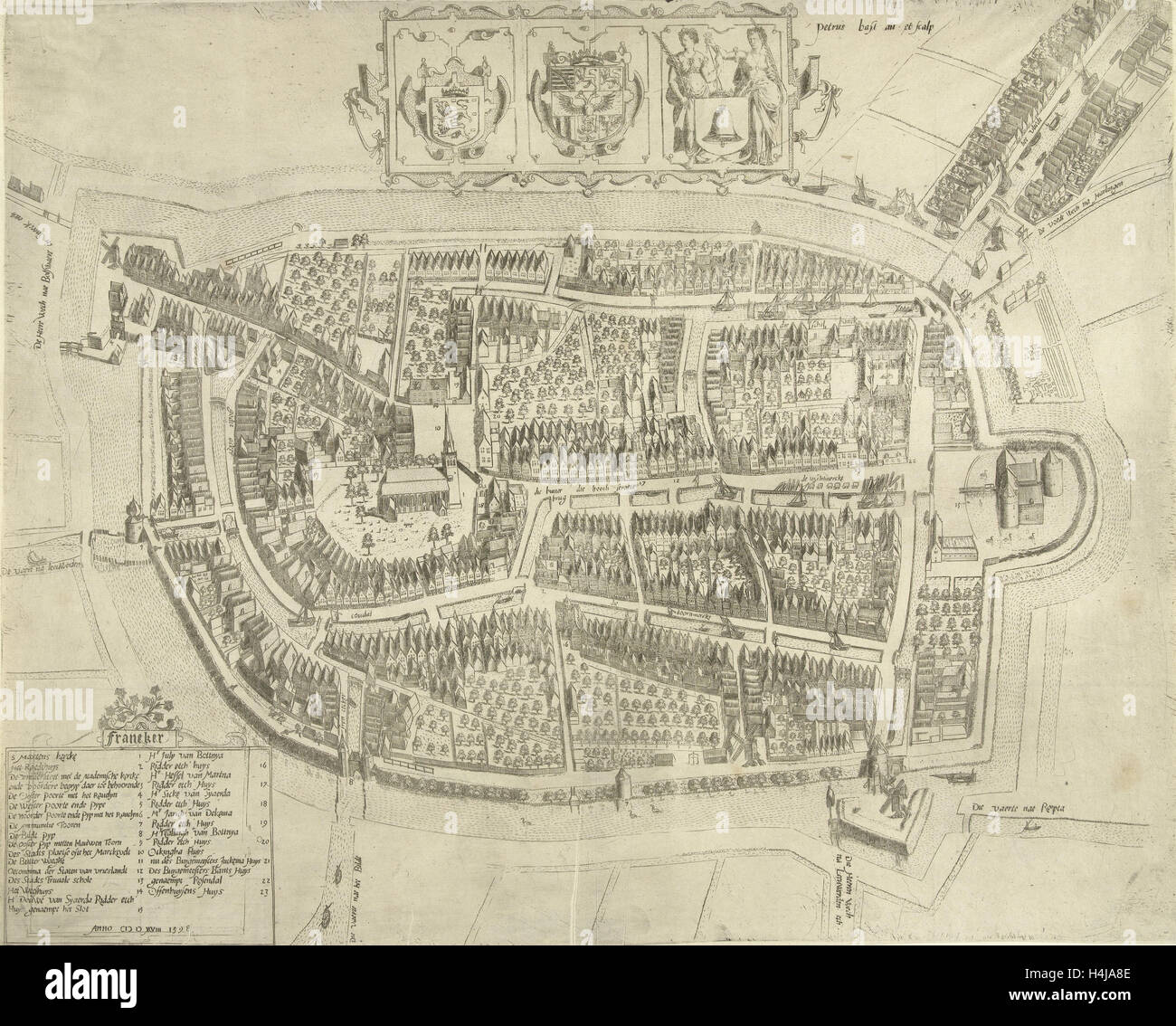 Map of Franeker, 1598, The Netherlands Stock Photo - Alamy