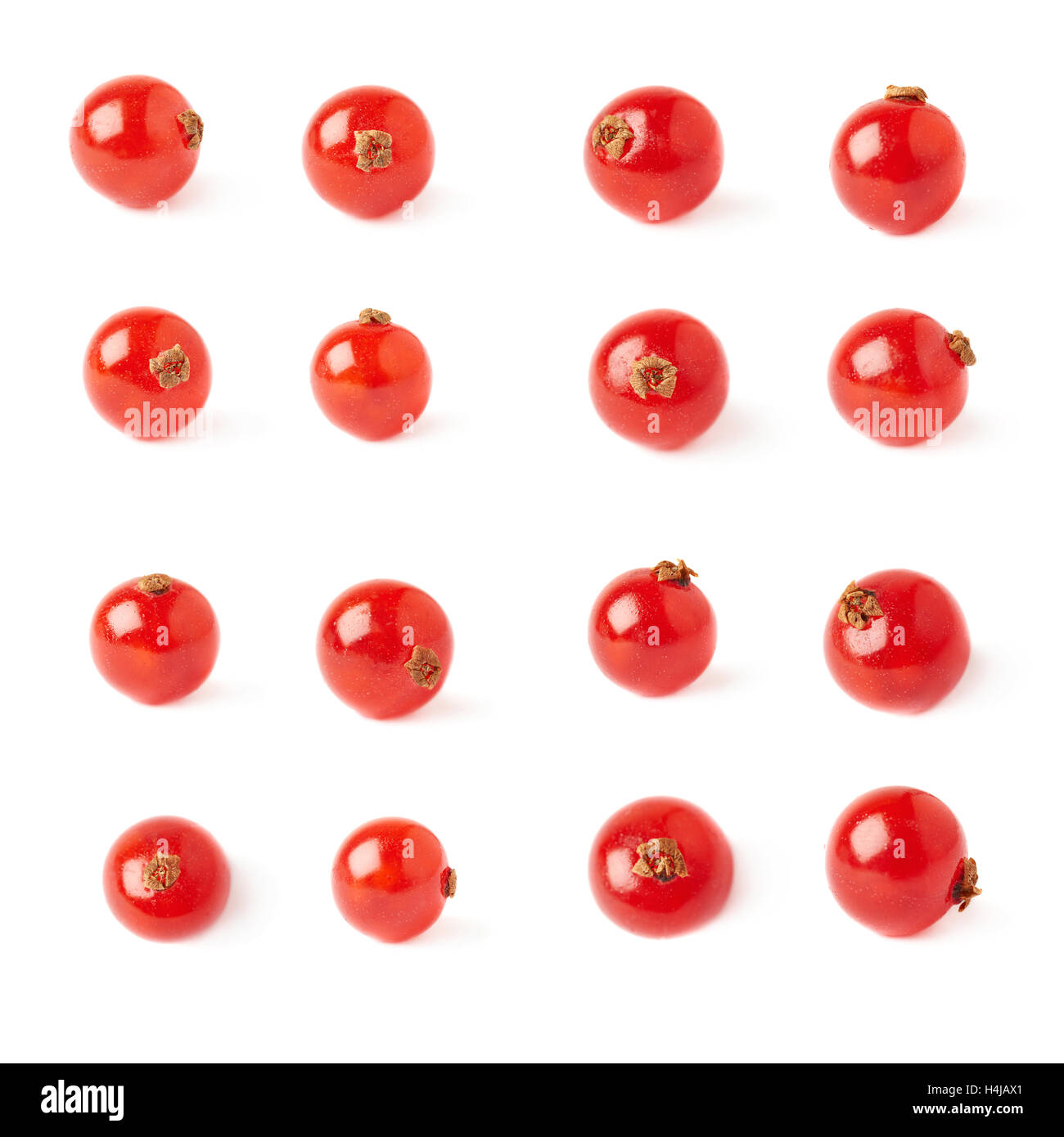 Set of Single Red Currant isolated over white background Stock Photo ...