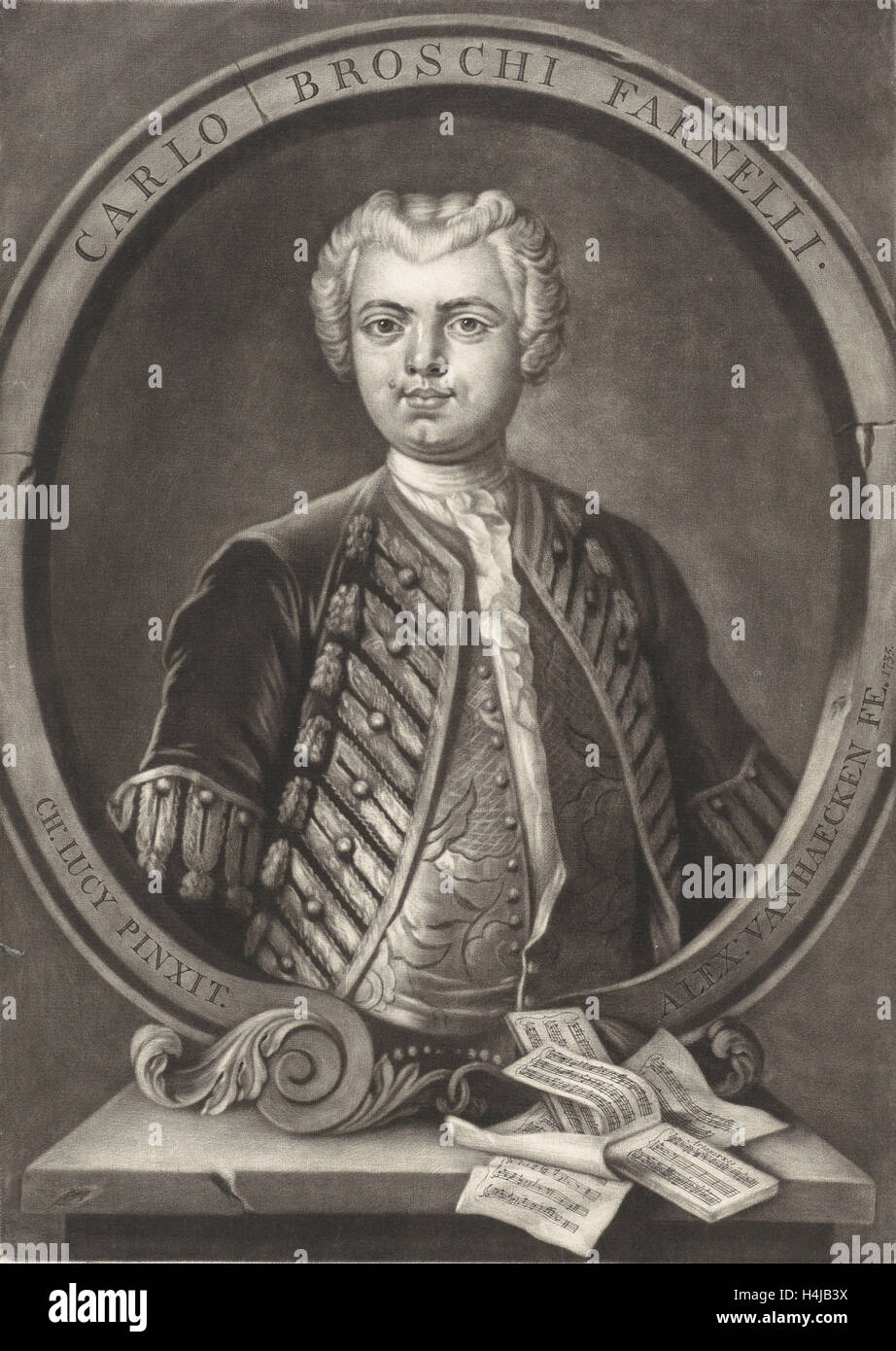 Portrait of Carlo Broschi, Alexander van Haecken, 1735 Stock Photo - Alamy