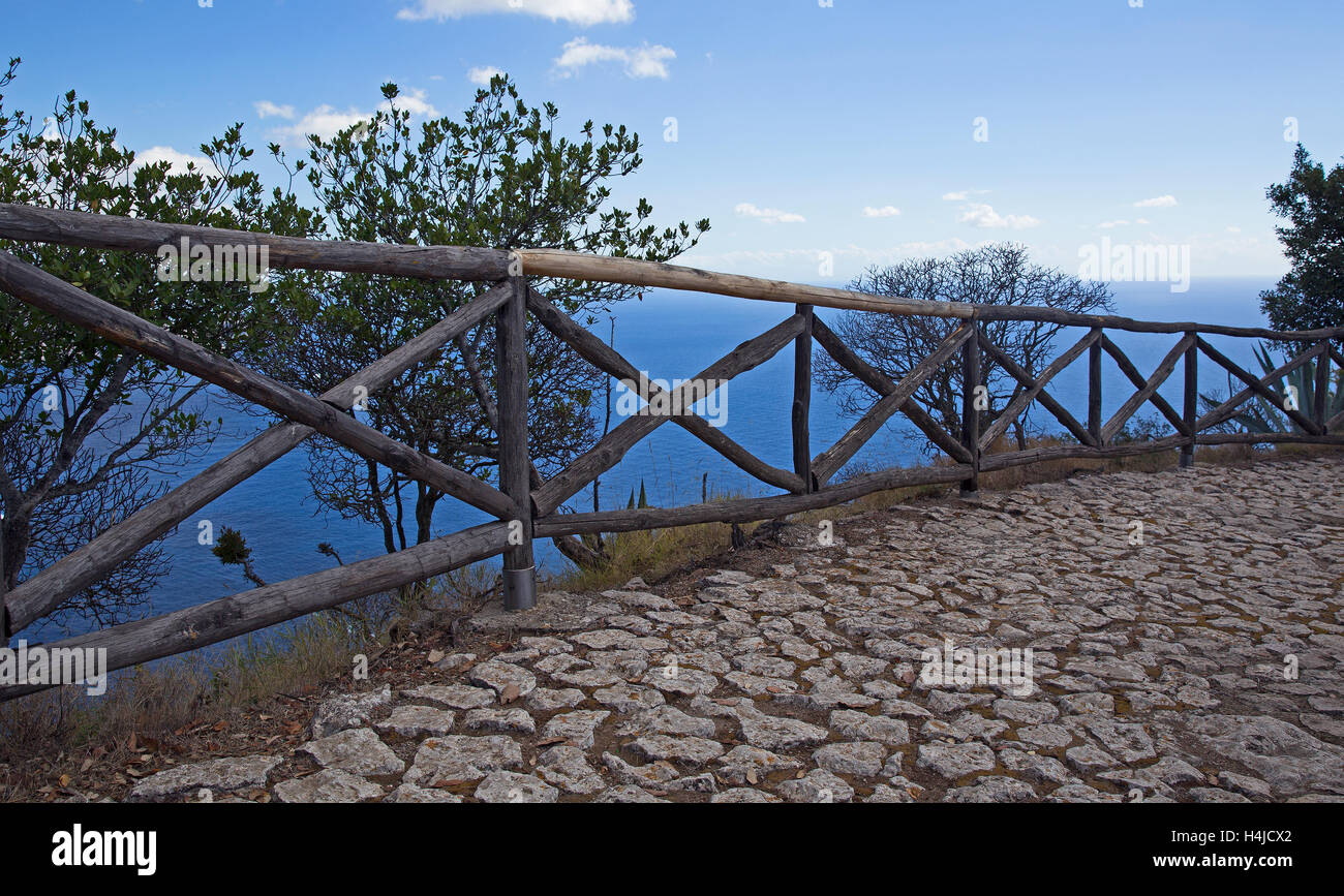 Medieval path on the cliff of Capri island, Italy Stock Photo - Alamy