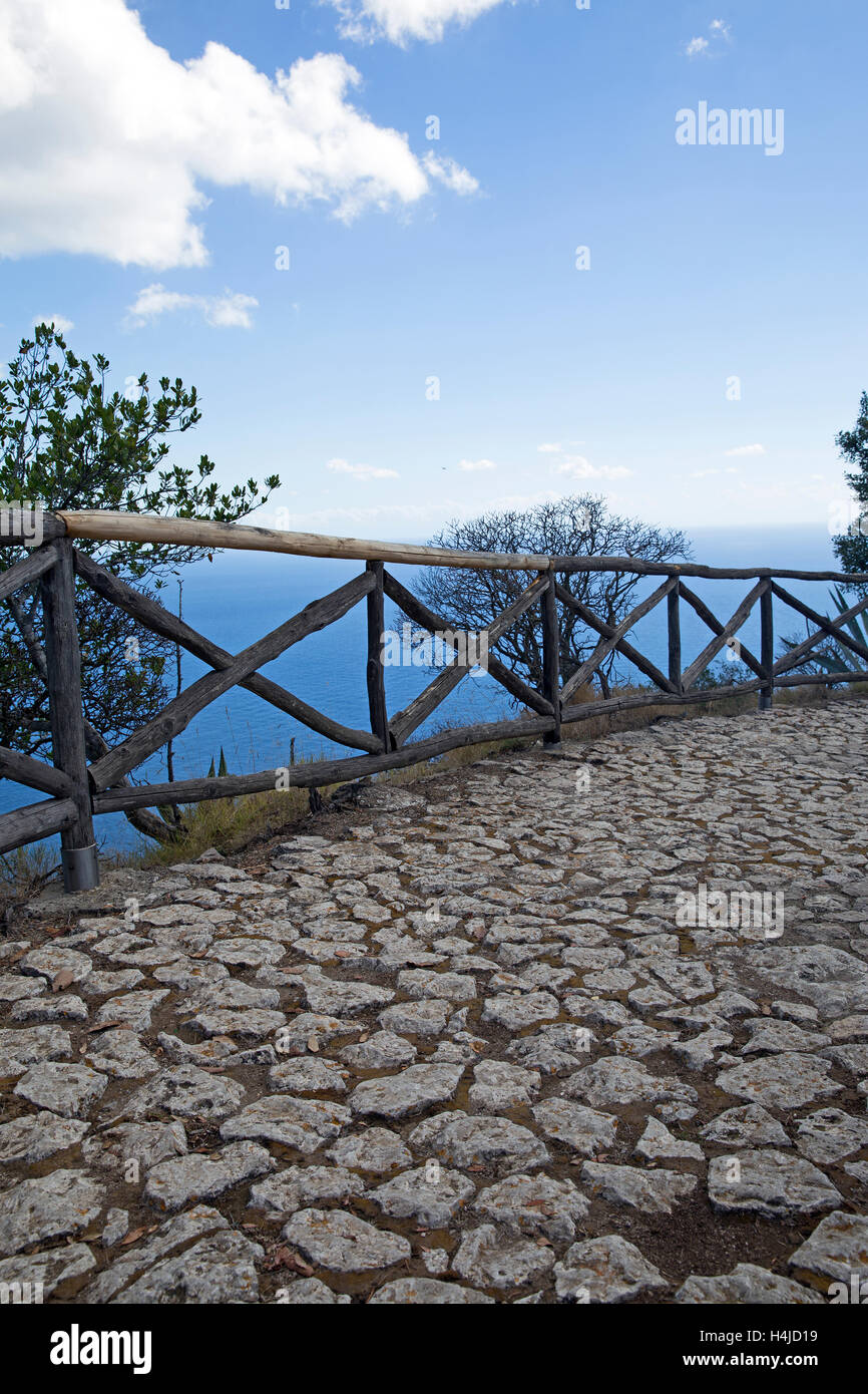 Medieval path on the cliff of Capri island, Italy Stock Photo - Alamy