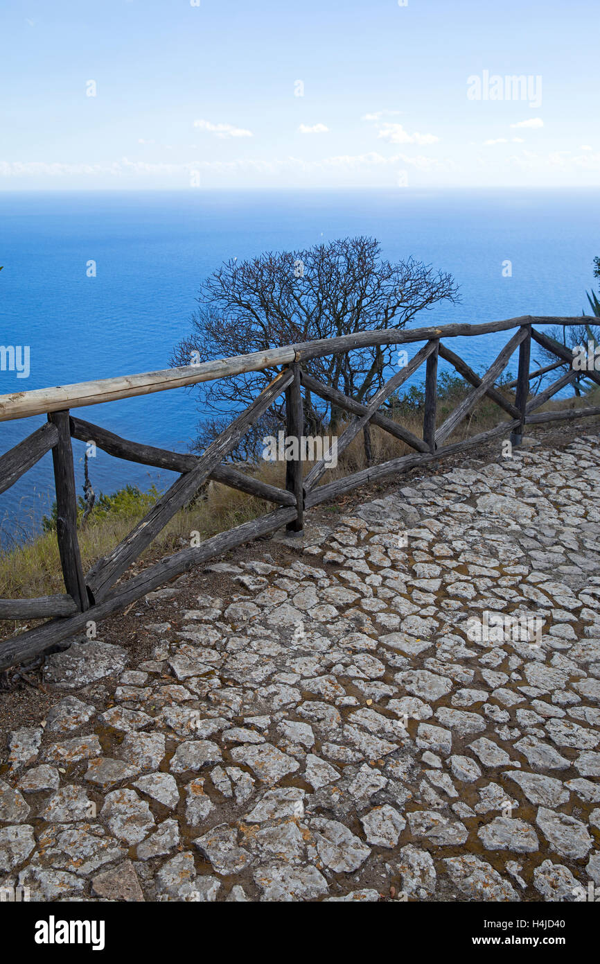 Medieval path on the cliff of Capri island, Italy Stock Photo - Alamy