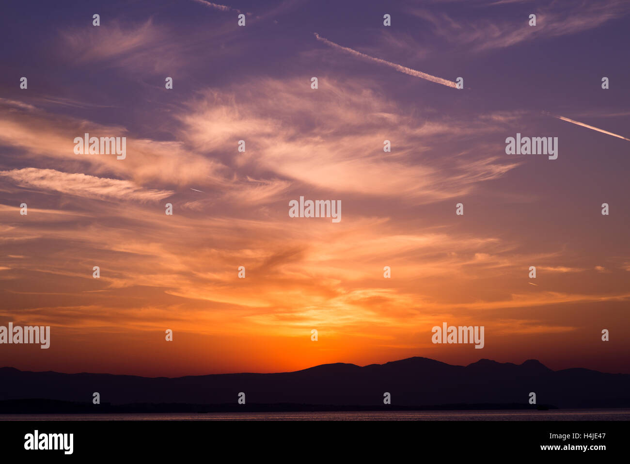 Layered multi colored sunset hi-res stock photography and images - Alamy