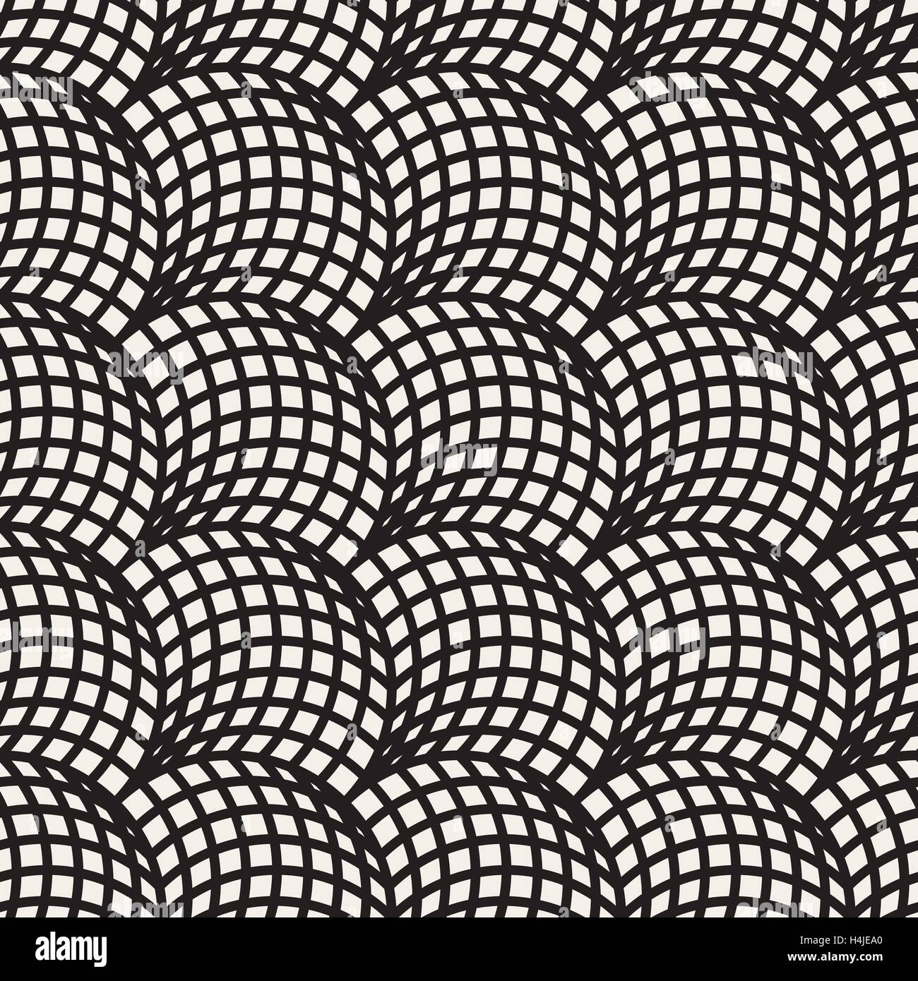 Vector Seamless Black and White Arc Shape Line Lattice Pattern Stock ...