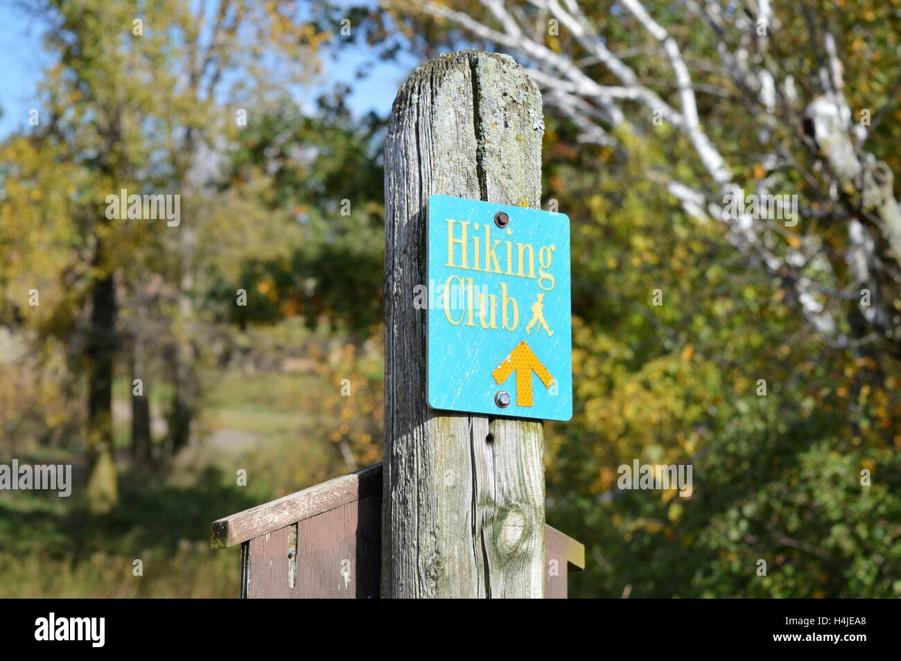 Hiking Club Sign Stock Photo - Alamy