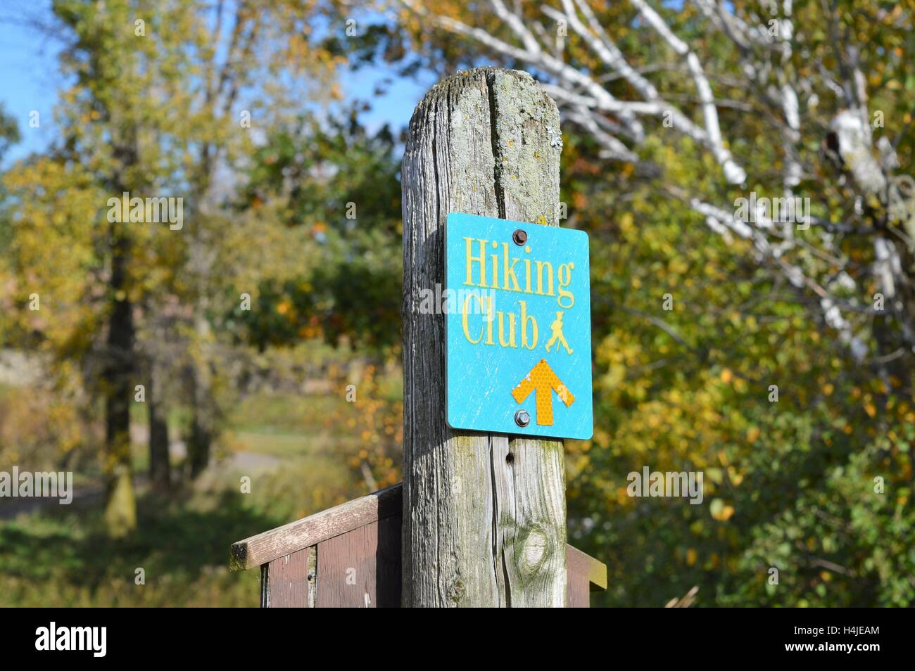 Hiking Club Sign Stock Photo - Alamy