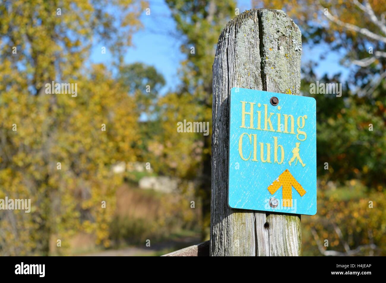 Hiking Club Sign Stock Photo - Alamy